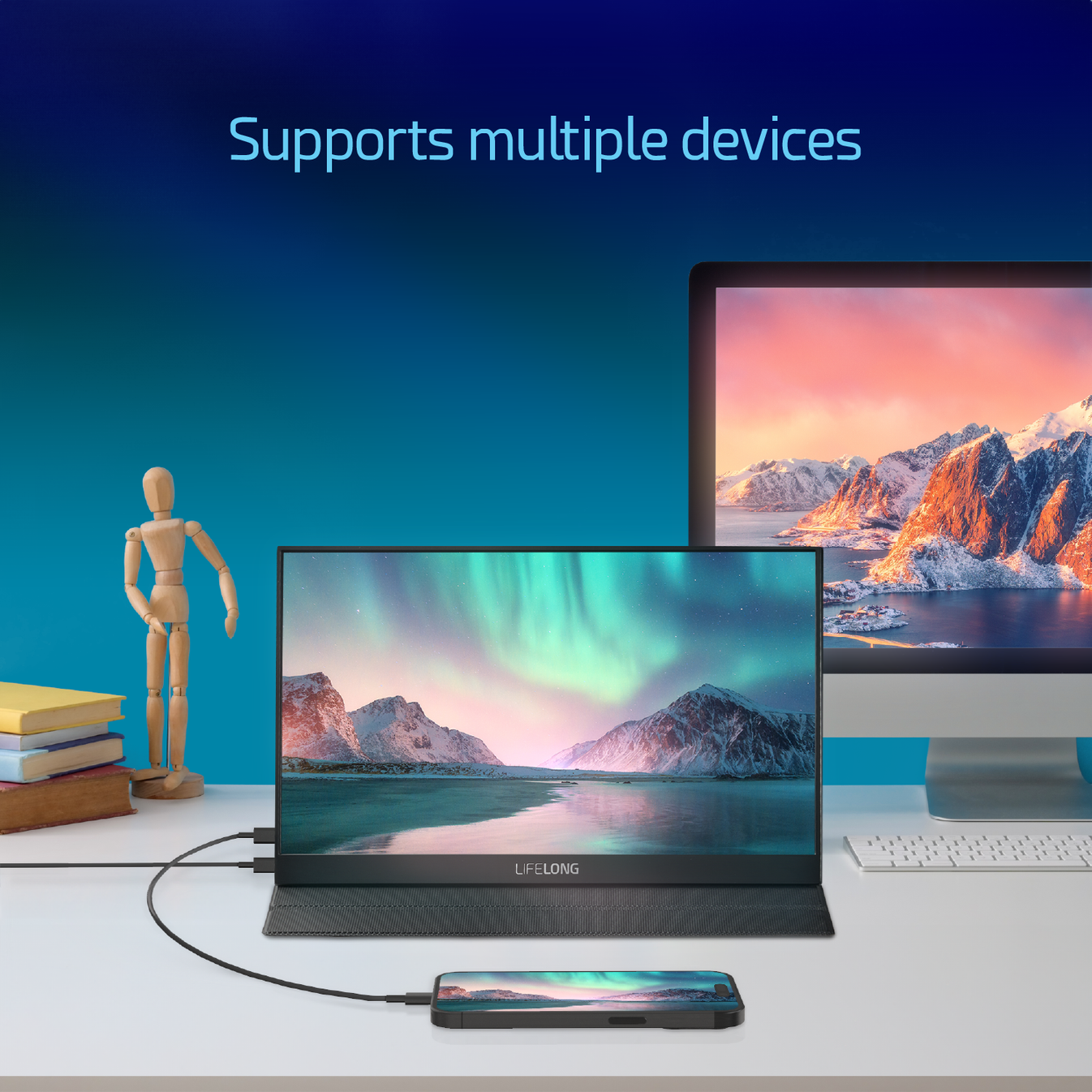 Lifelong Portable Monitor 15.6" 1080P Model G70 / G70T